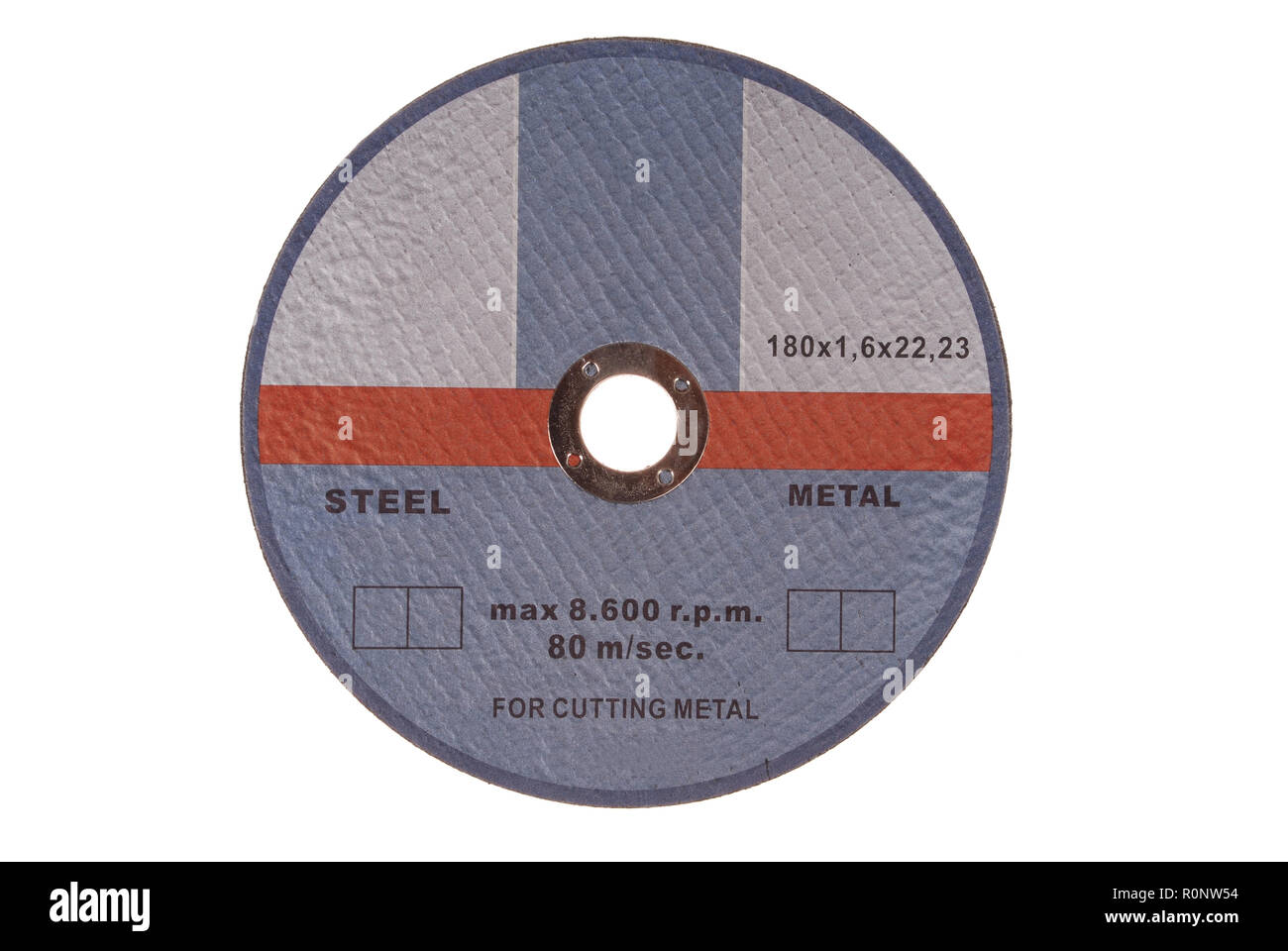Abrasive cut-off wheel for ferrous metals or industrial steel on white ...