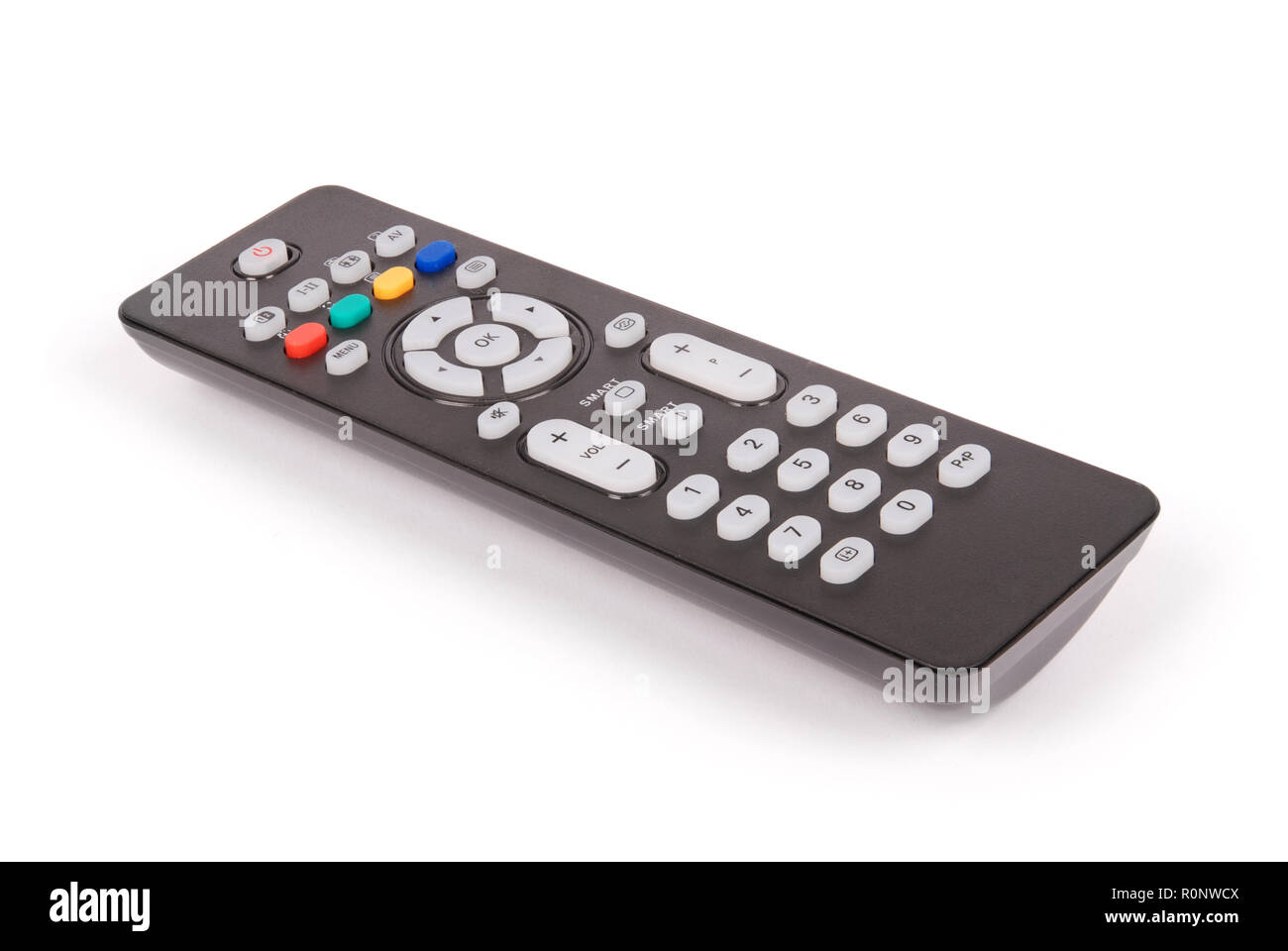 Black remote control for TV isolated on white background Stock Photo ...