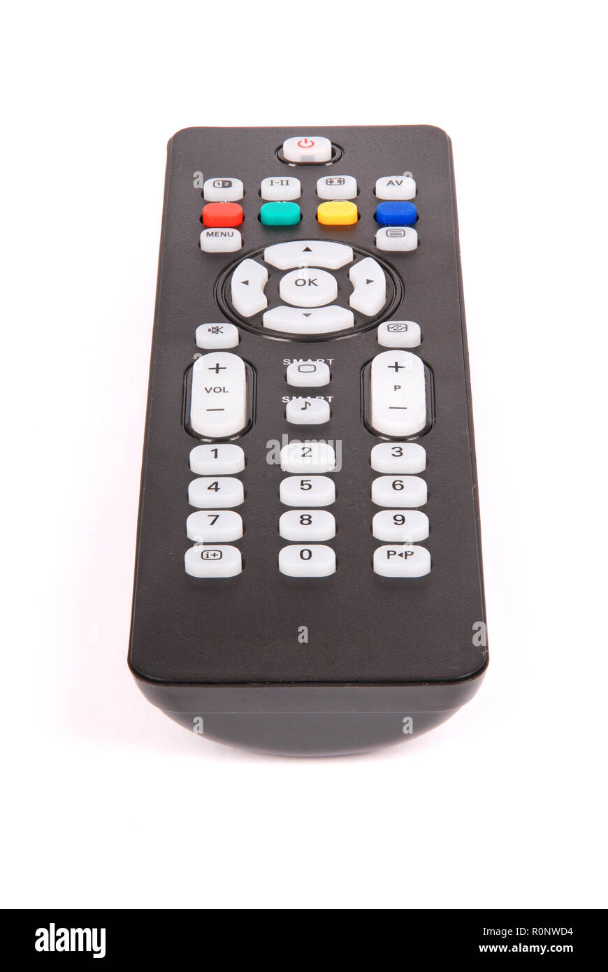 Black remote control for TV isolated on white background Stock Photo ...