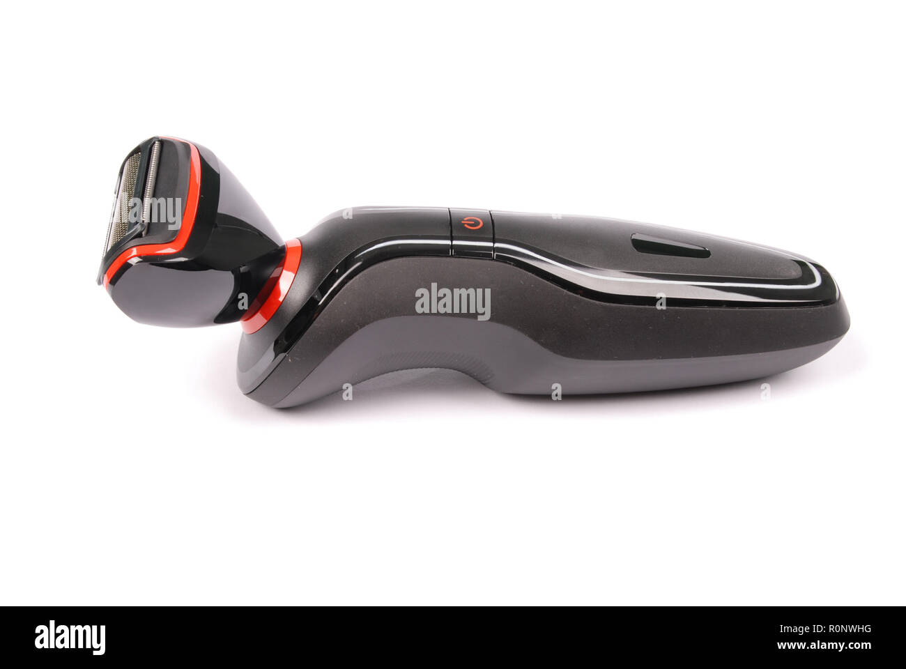 Black electric razor shaver isolated on white background with soft ...