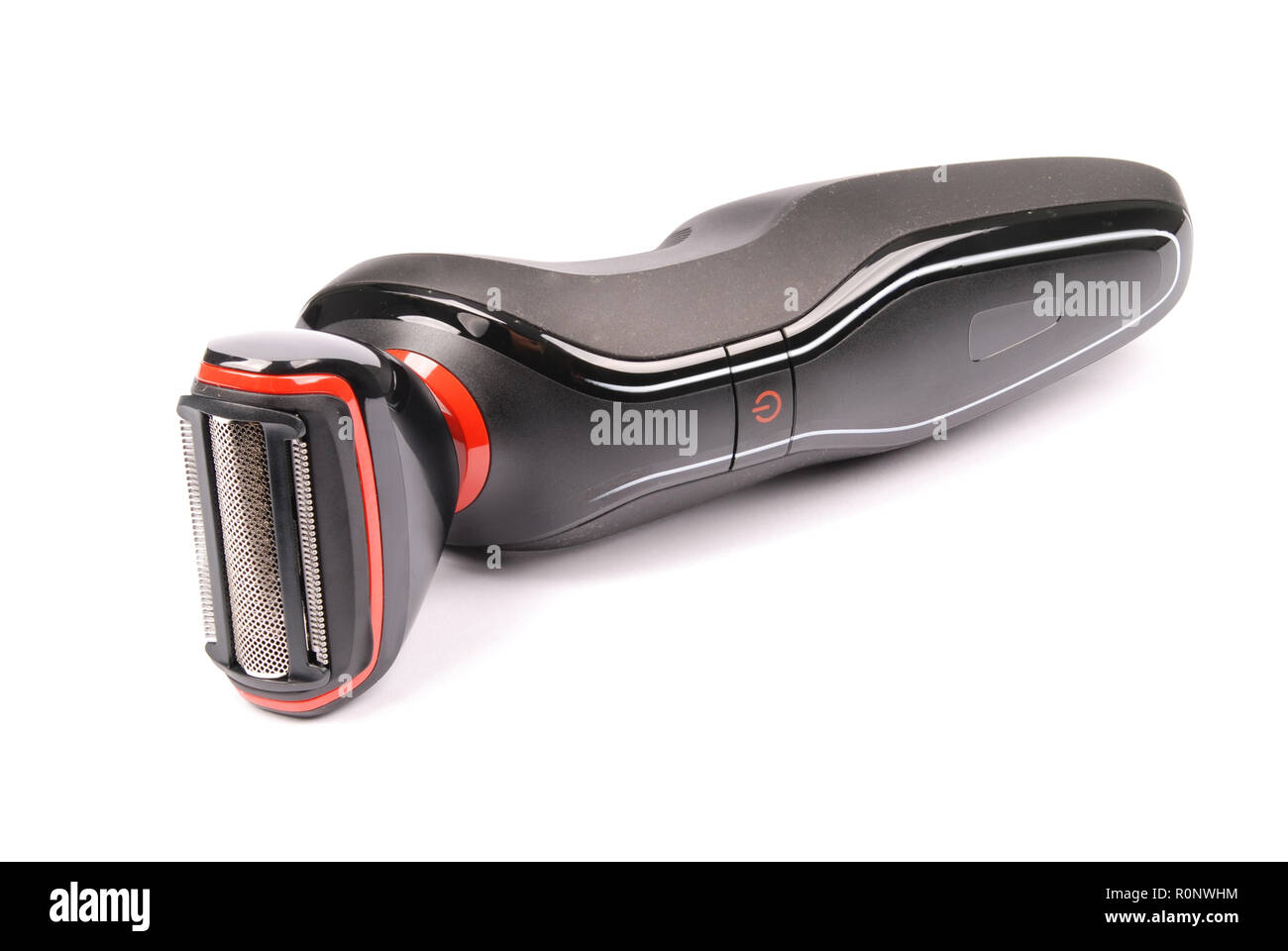 Black electric razor shaver isolated on white background with soft ...