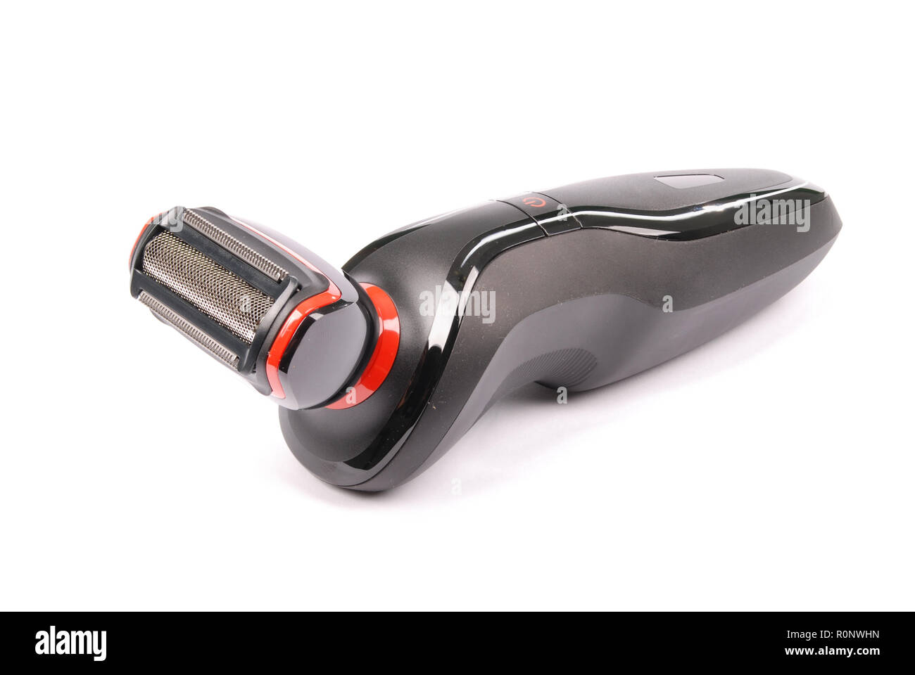 Black electric razor shaver isolated on white background with soft ...