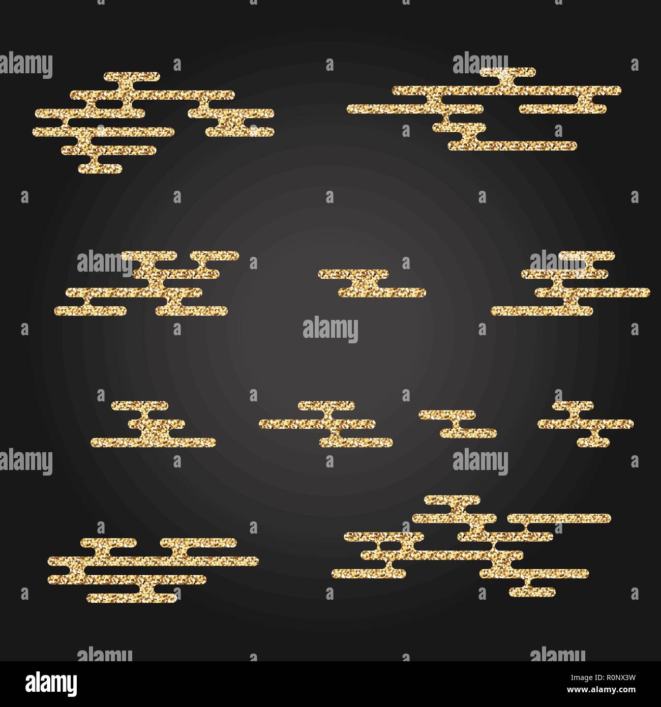 Set of Japanese cartoon vector pattern elements Stock Vector Image ...