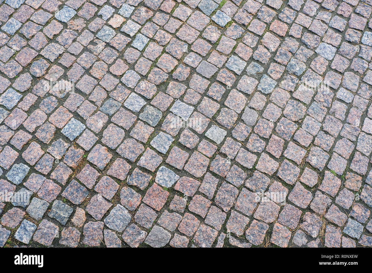 Ancient granite paving. Close-up view from above. Pavement Stock Photo ...