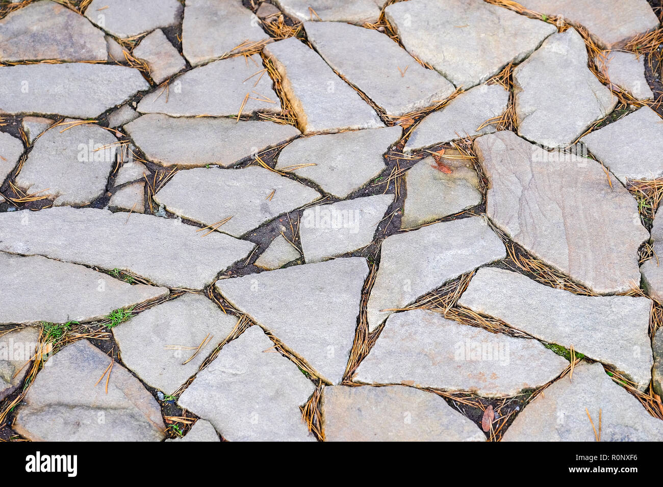 Ancient granite paving. Close-up view from above. Pavement Stock Photo ...