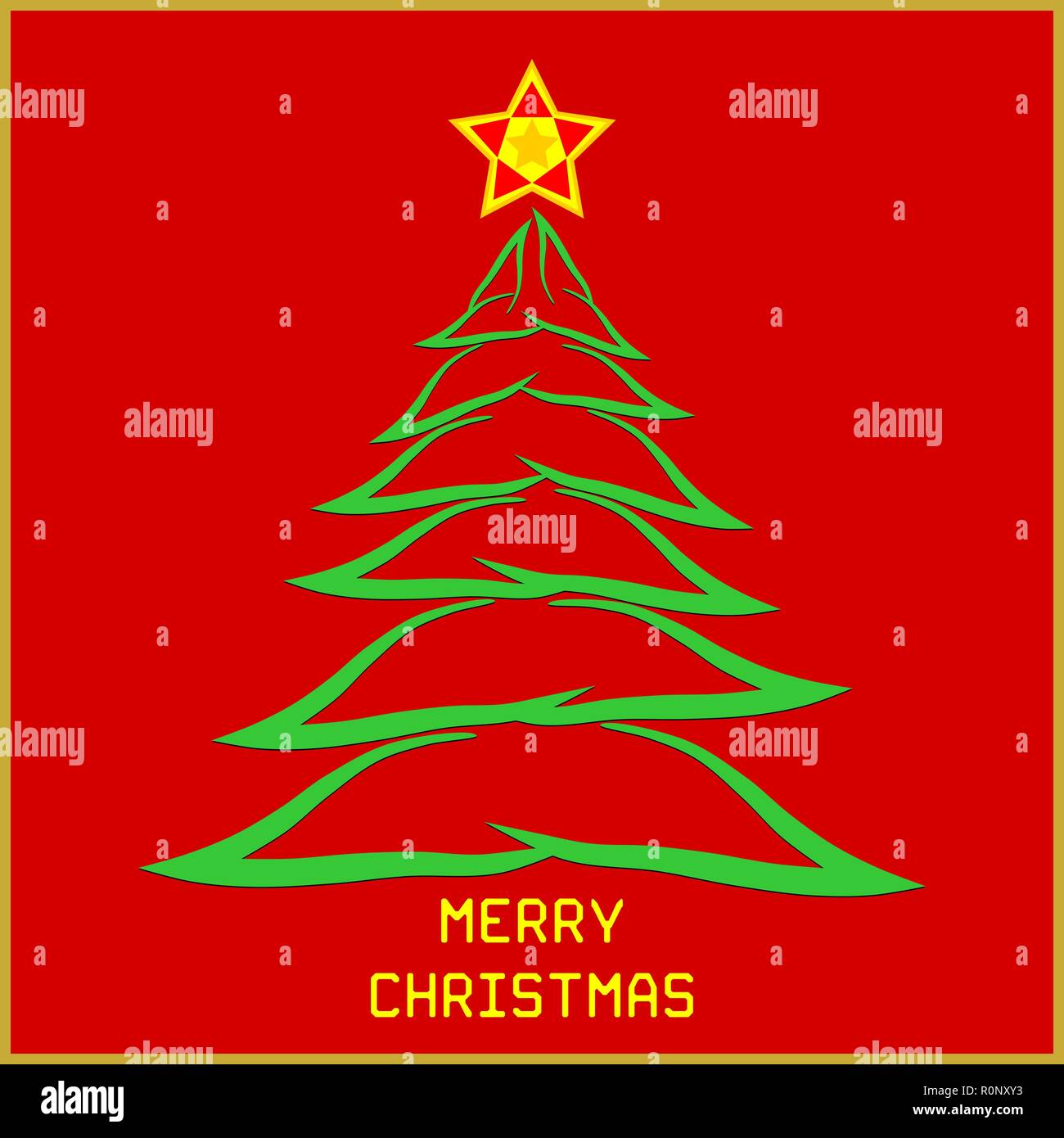 Christmas message with tree - Merry Christmas message in custom font ...