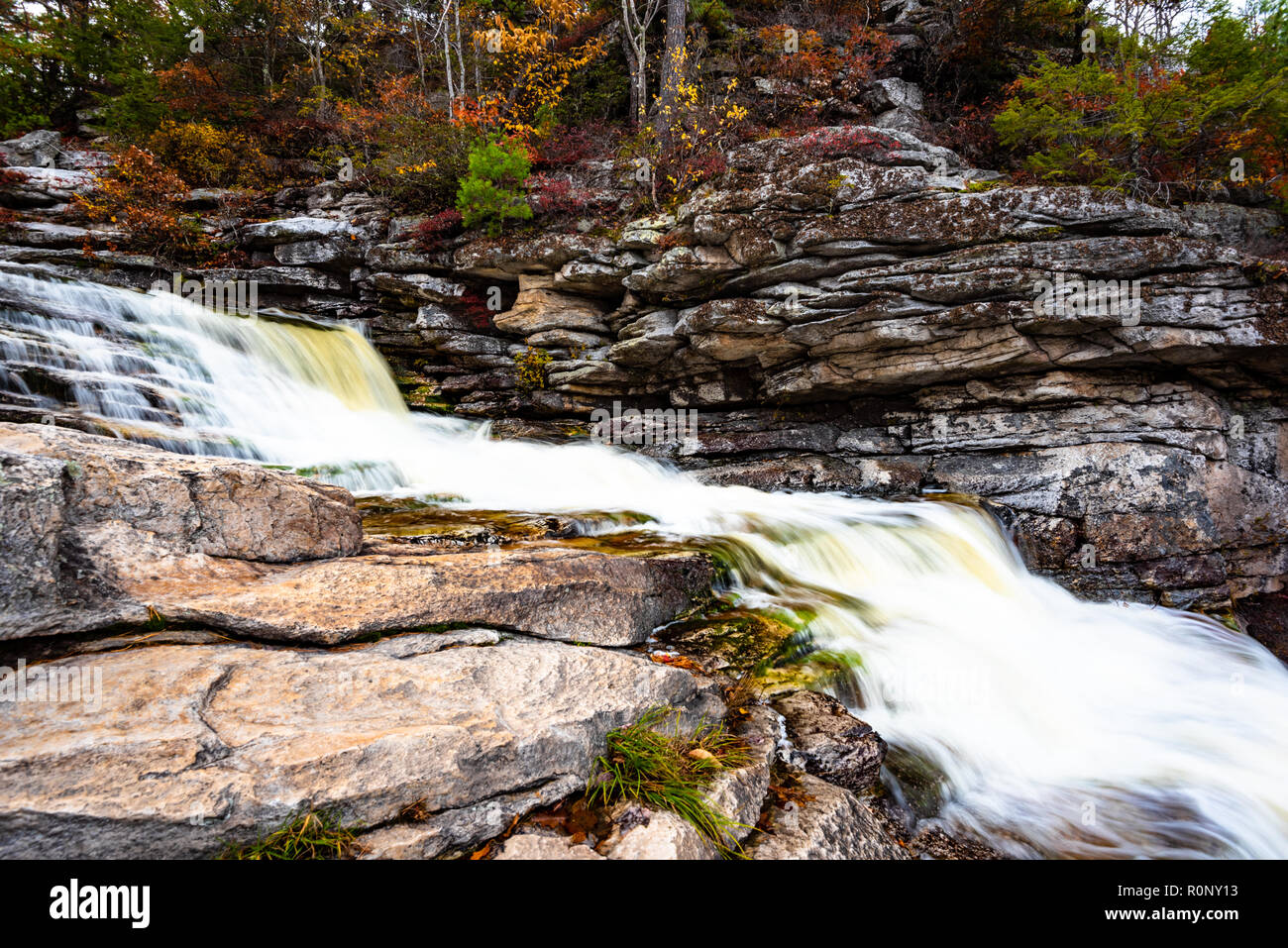 Autumn in Lake Minnewaska State Park, New York: Peters Kill and ...
