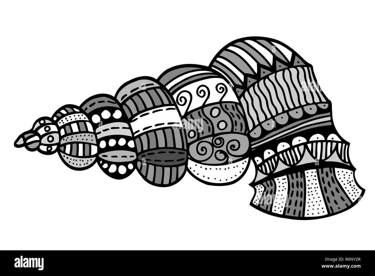 Zentangle stylized shell. Hand Drawn aquatic doodle vector illustration ...
