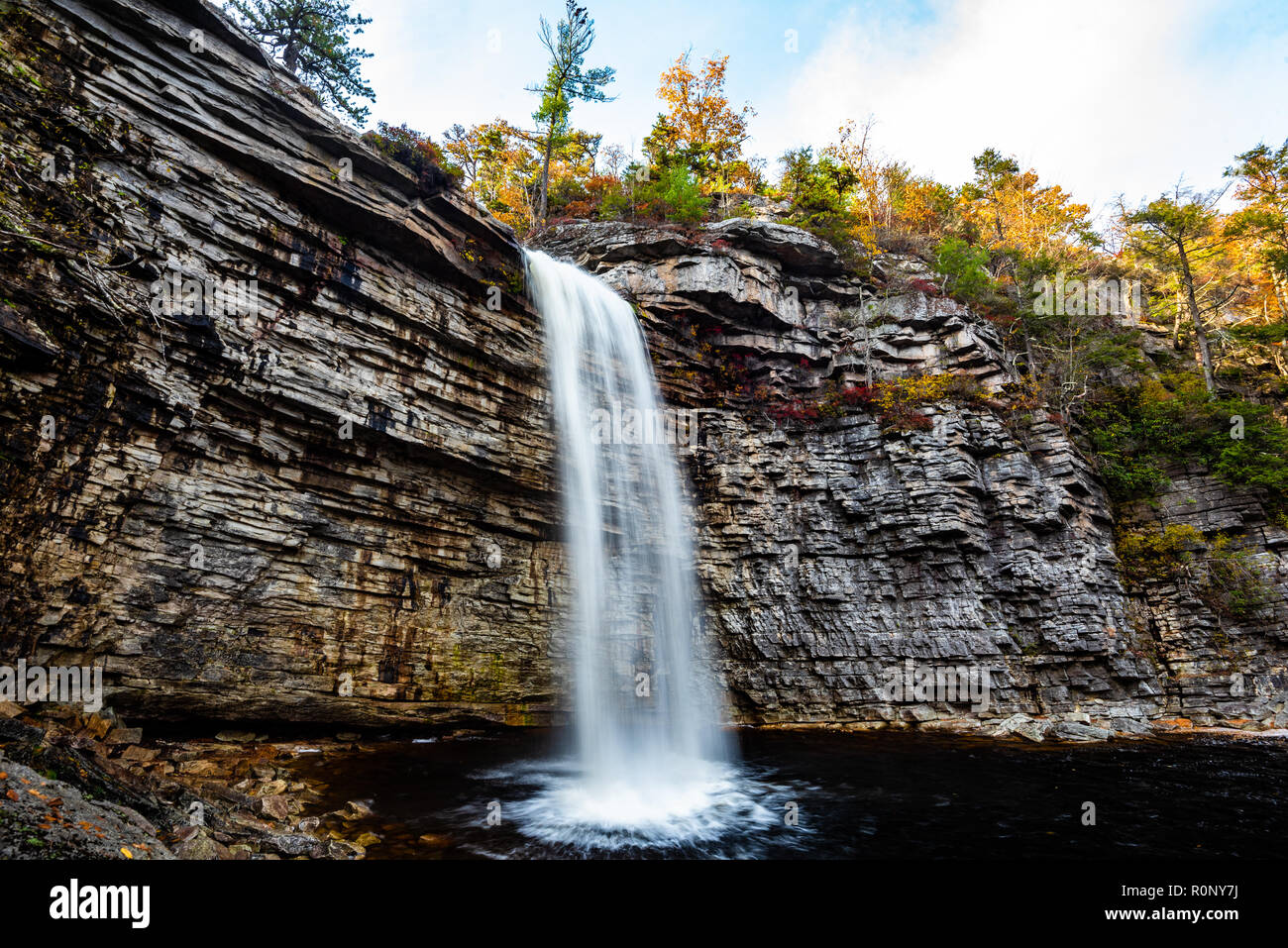 Autumn in Lake Minnewaska State Park, New York: Peters Kill and ...