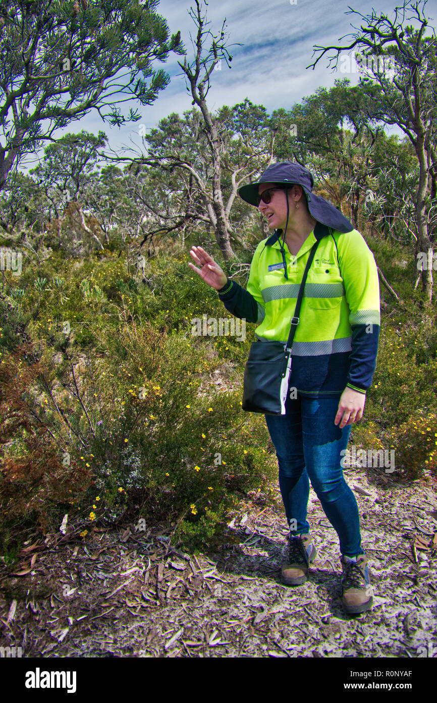 Tour guide explains something carefully Stock Photo - Alamy