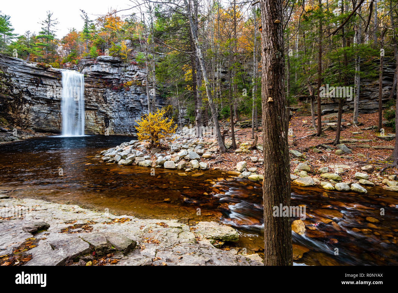 Autumn in Lake Minnewaska State Park, New York: Peters Kill and ...