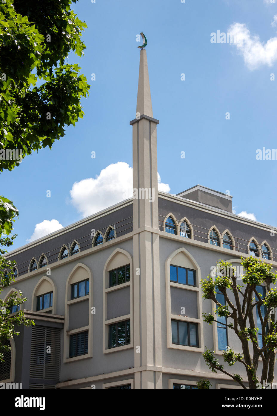 crescent moon on mosque Masjid Abu Bakr Siddique (R.A) mosque Southall ...