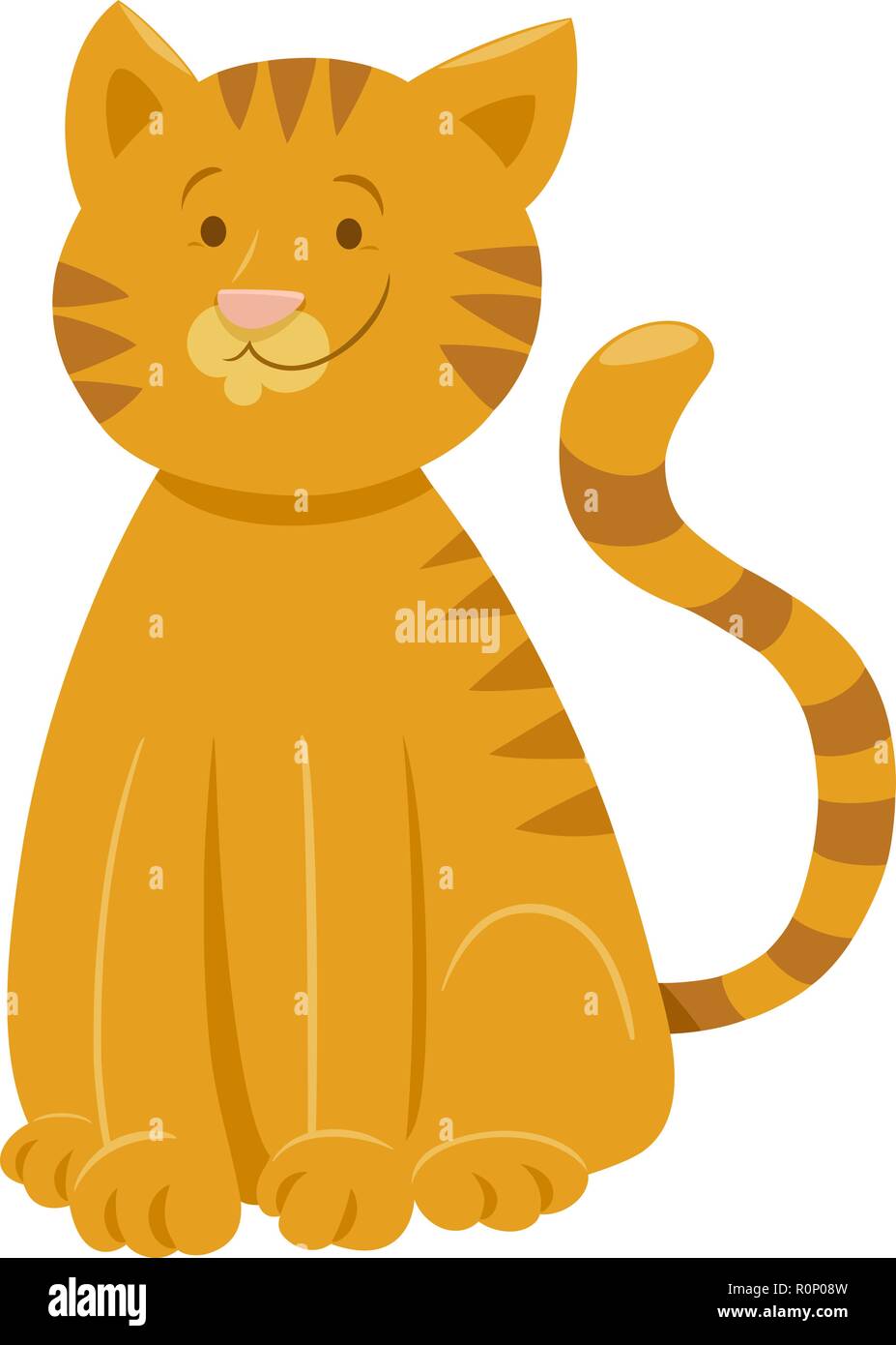 Cartoon Illustration of Funny Yellow Cat Animal Character Stock Vector ...