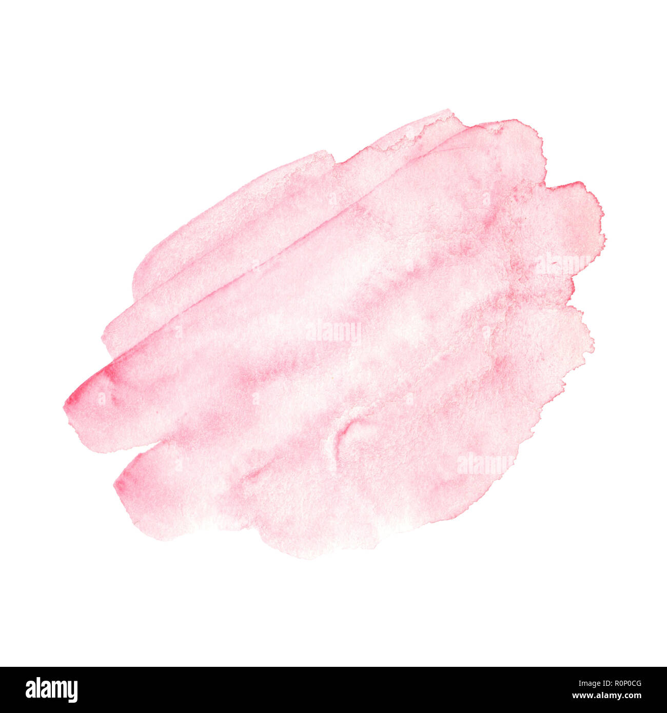 watercolor pink blot isolated on white background Stock Photo - Alamy