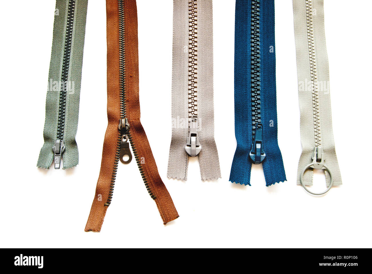 zipper isolated on a white background Stock Photo - Alamy