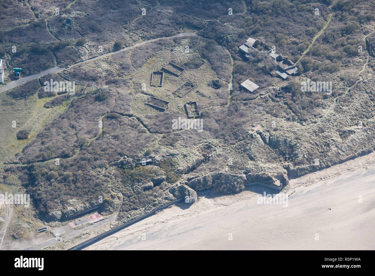 Part of the World War I coastal defence battery at Spurn Point, East ...