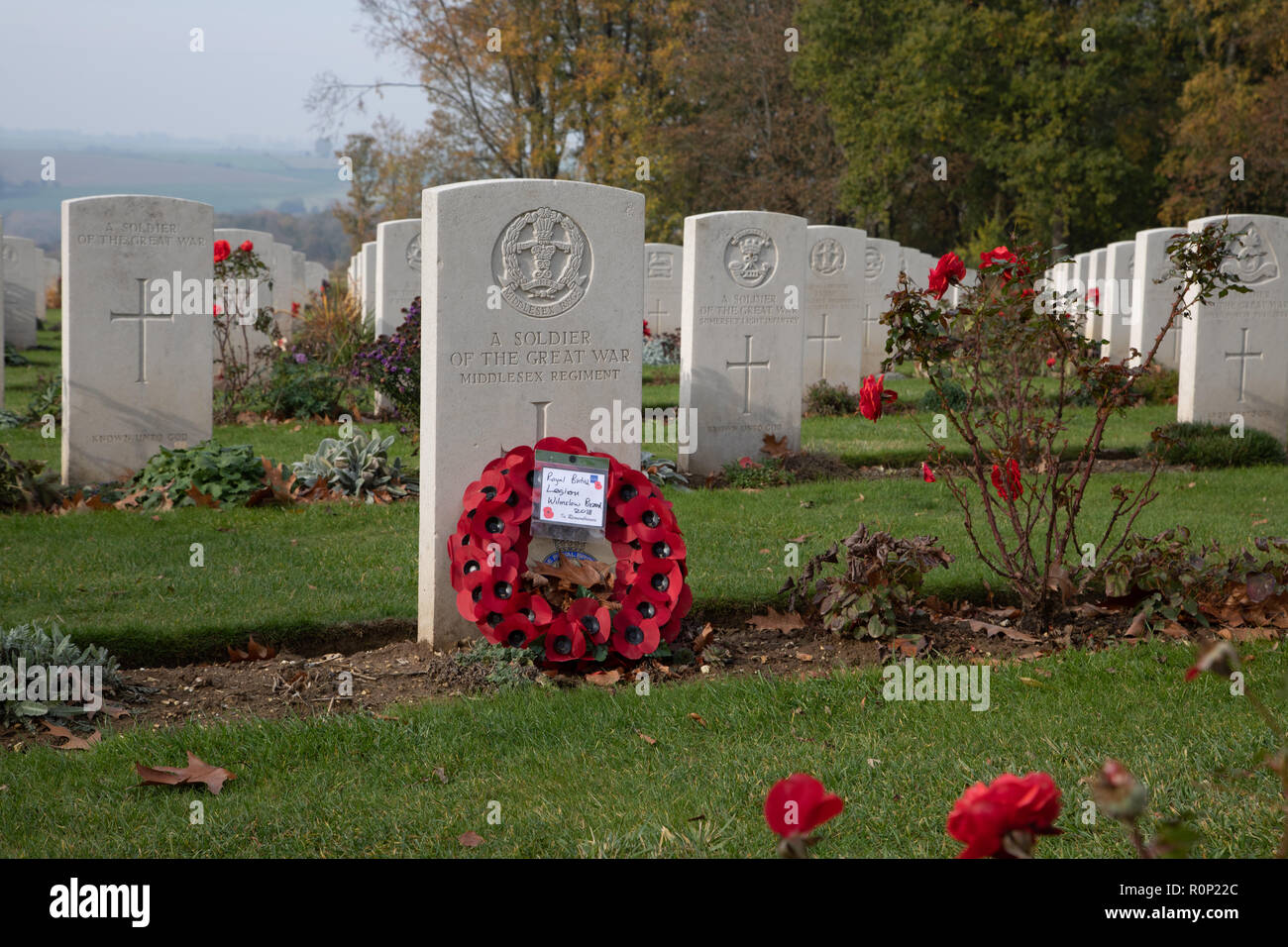 November 4, 2018: Picardy, France. Thiepval Memorial designed by ...
