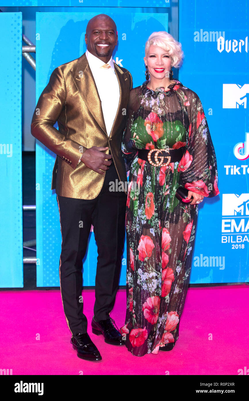 Terry Crews and his wife Rebecca King-Crews attending the MTV European ...