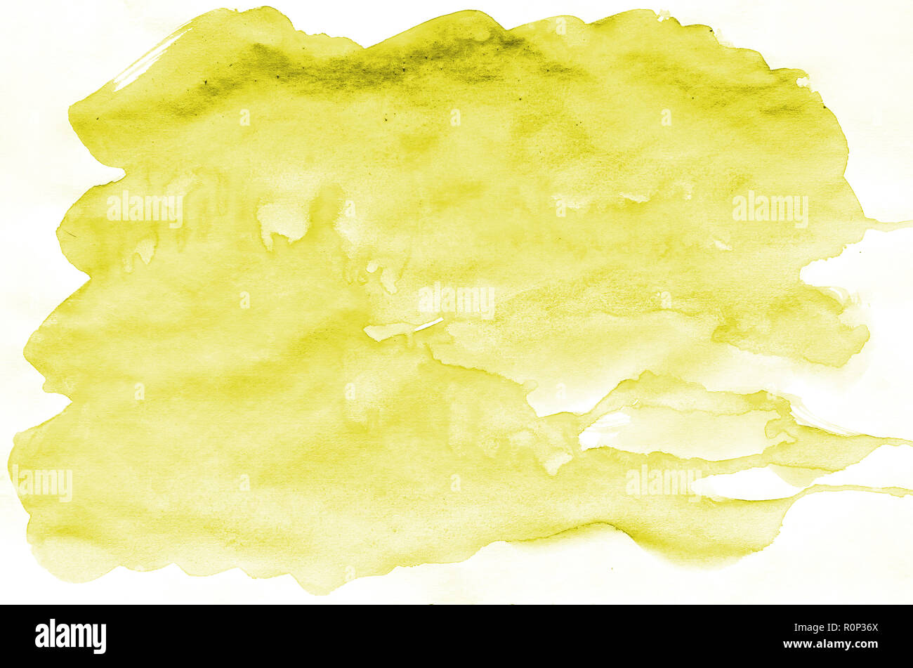 Colorful yellow watercolor wet brush paint liquid background for ...