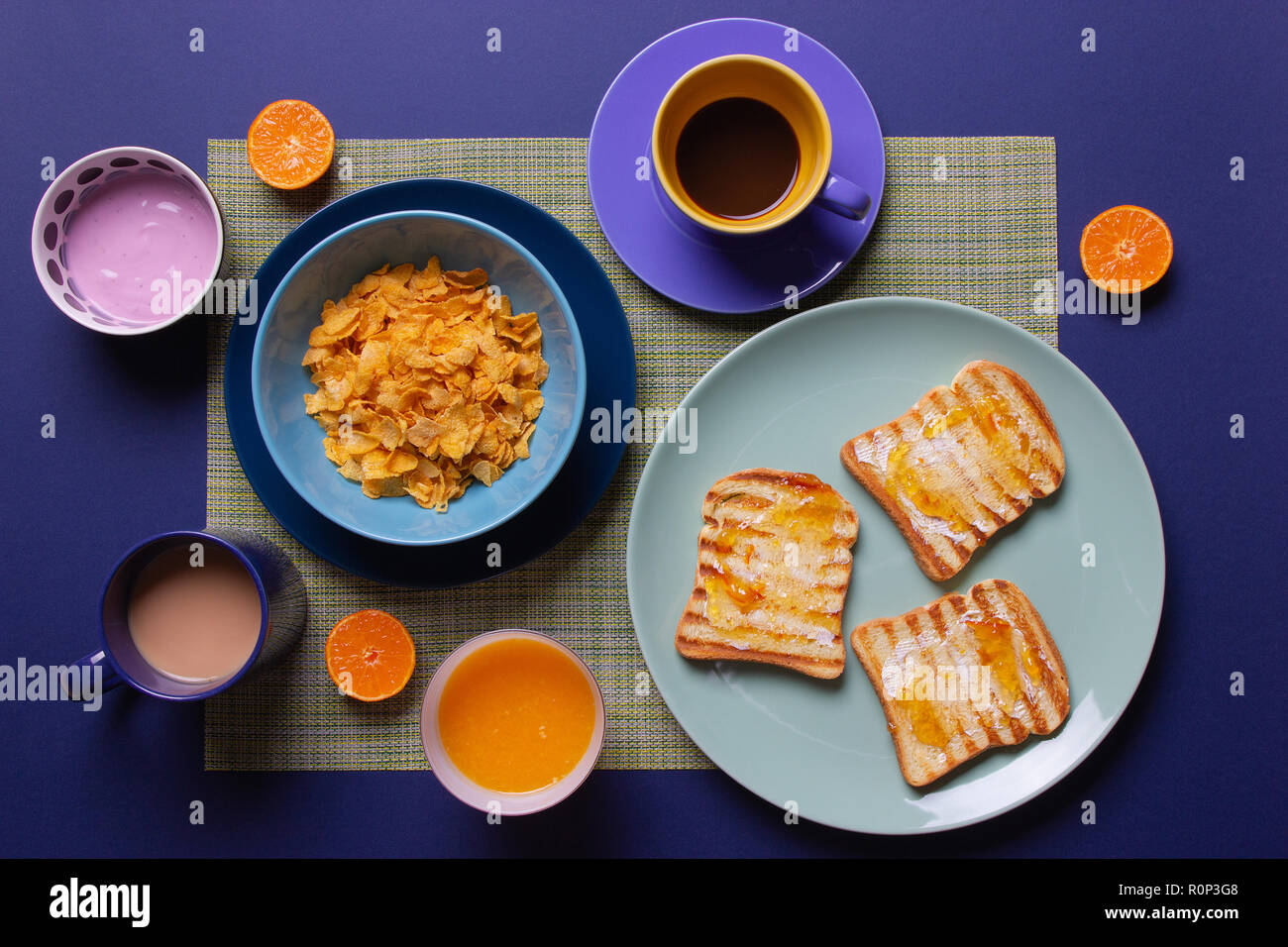 a colorful morning breakfast Stock Photo - Alamy