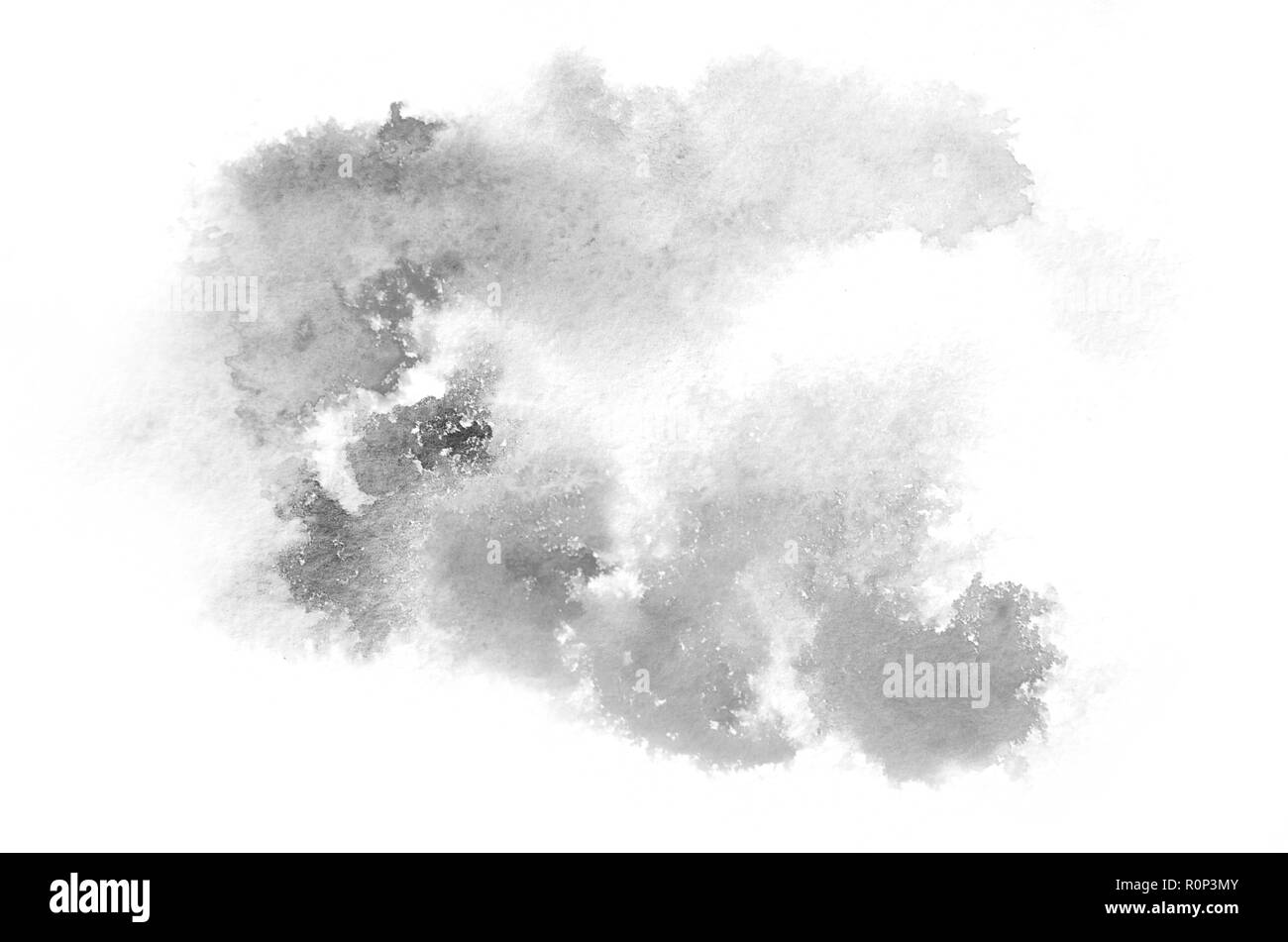 Hand drawn black and white watercolor shape for your design. Creative ...