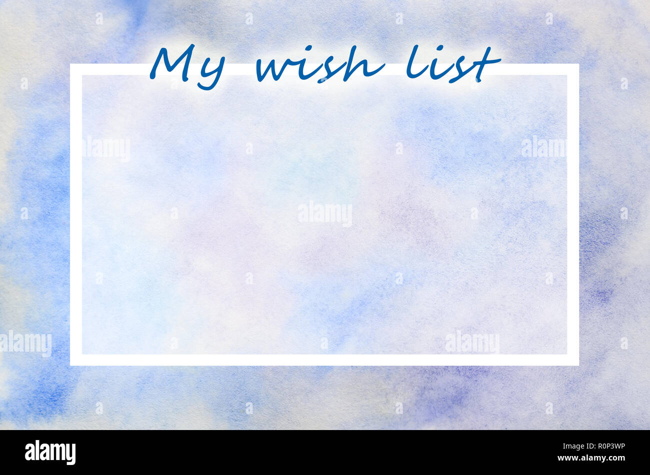 My wish list. The text is depicted in an illustration in the form of a ...