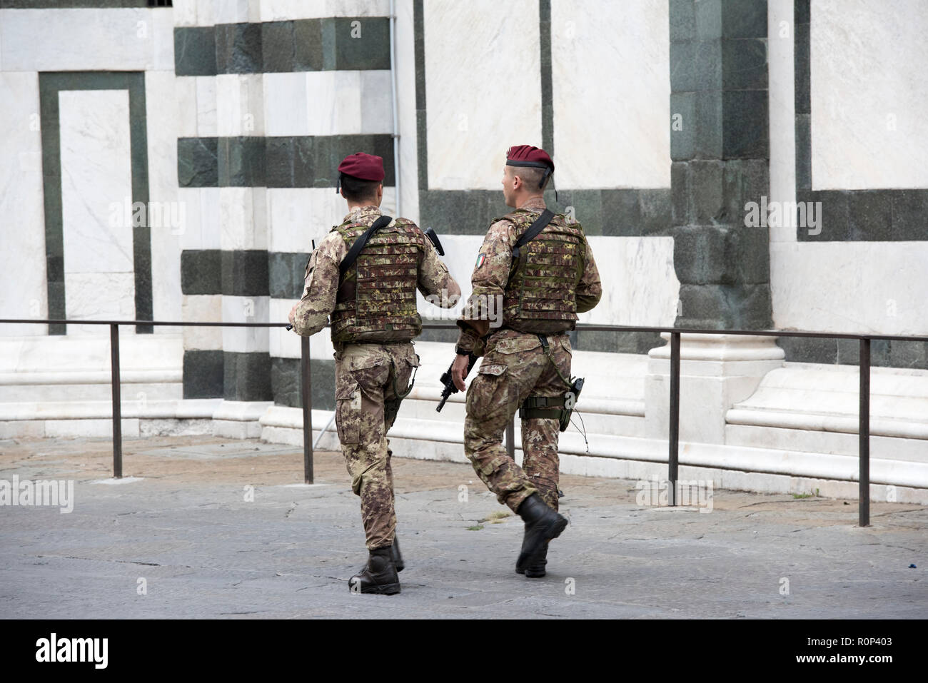 Armed guards protecting the Cathedral in Florence, Italy Europe Stock ...