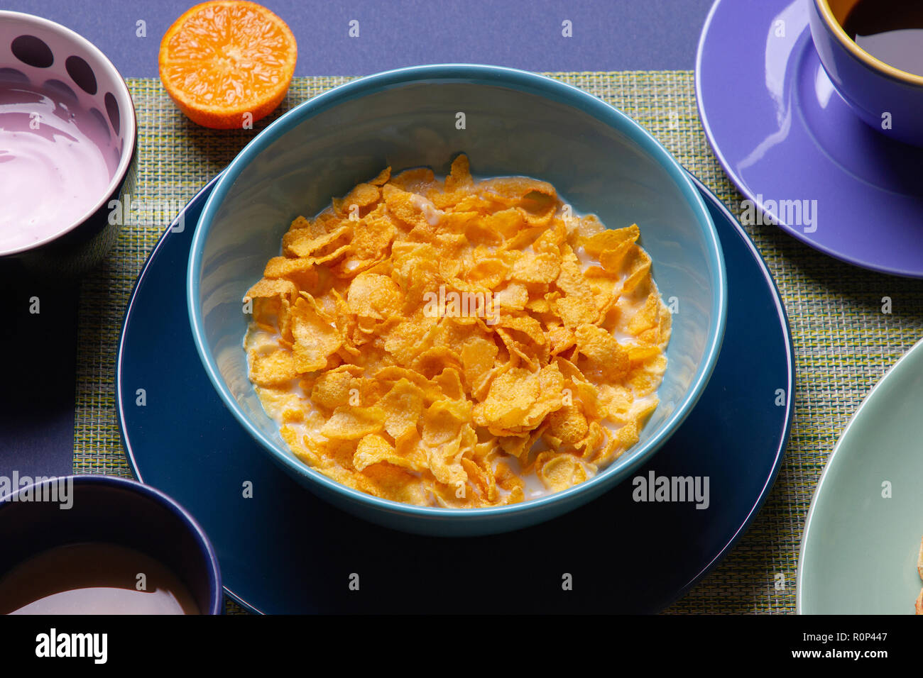 a colorful morning breakfast Stock Photo - Alamy