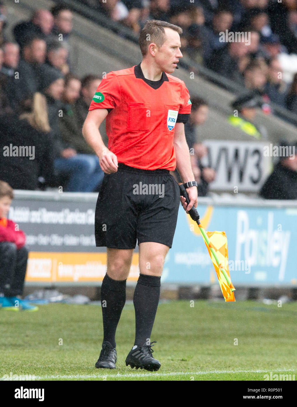 Assistant referee Graeme Stewart during the Ladbrokes Scottish Premier ...