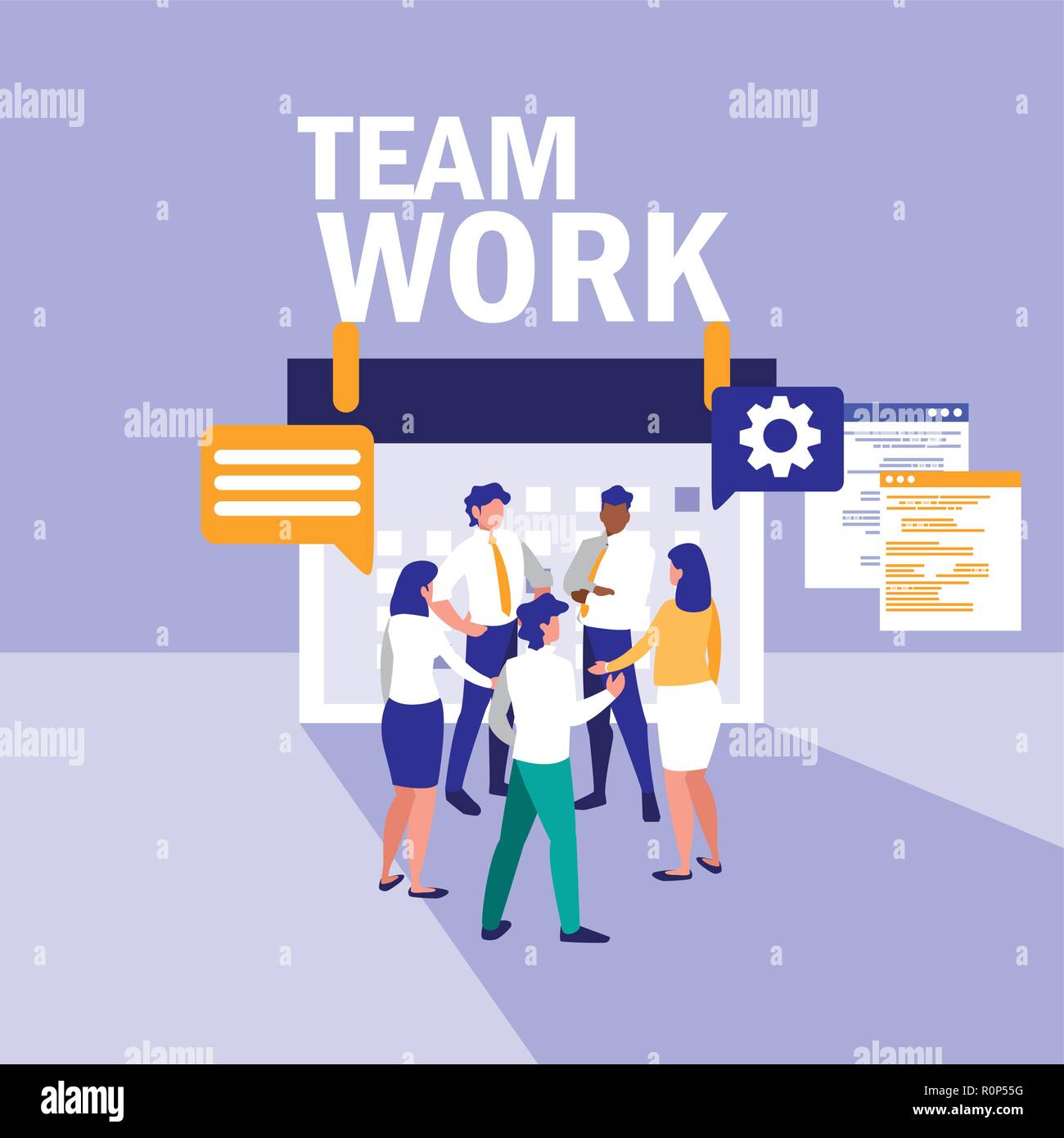 business people with calendar icon vector illustration design Stock ...