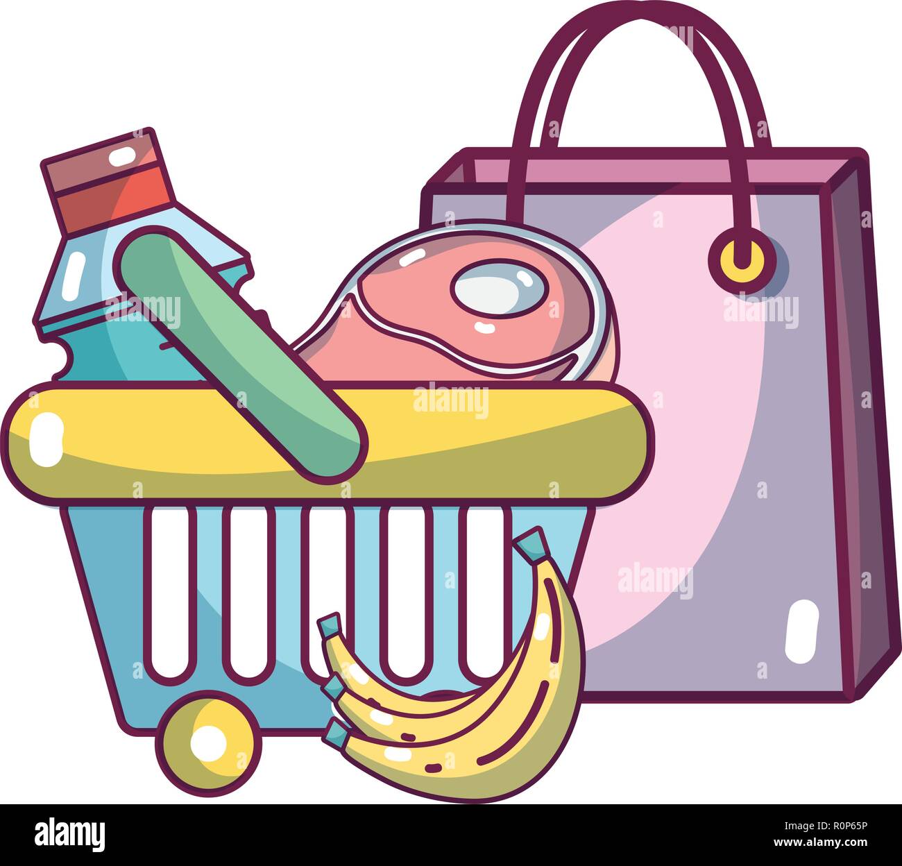 supermarket products cartoon Stock Vector Image & Art - Alamy