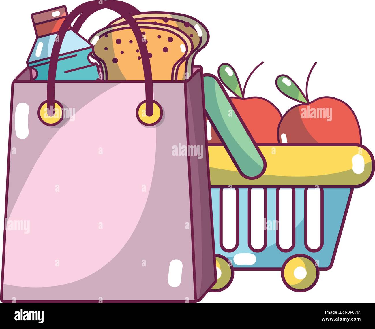 supermarket products cartoon Stock Vector Image & Art - Alamy