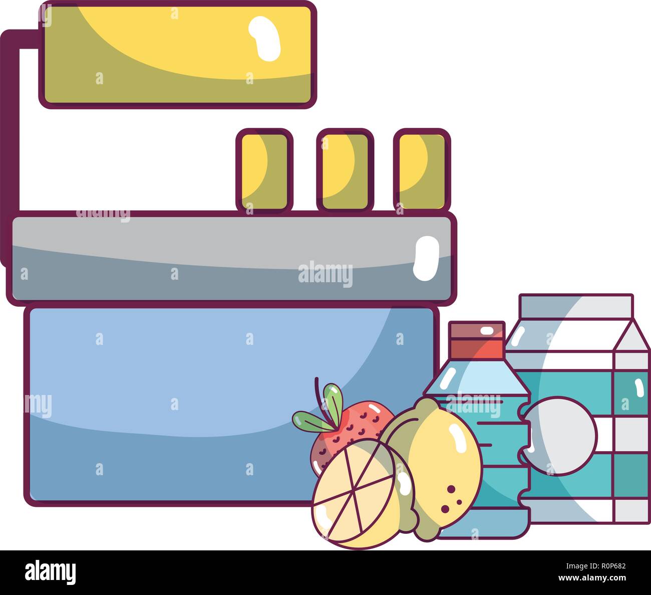 supermarket products cartoon Stock Vector Image & Art - Alamy