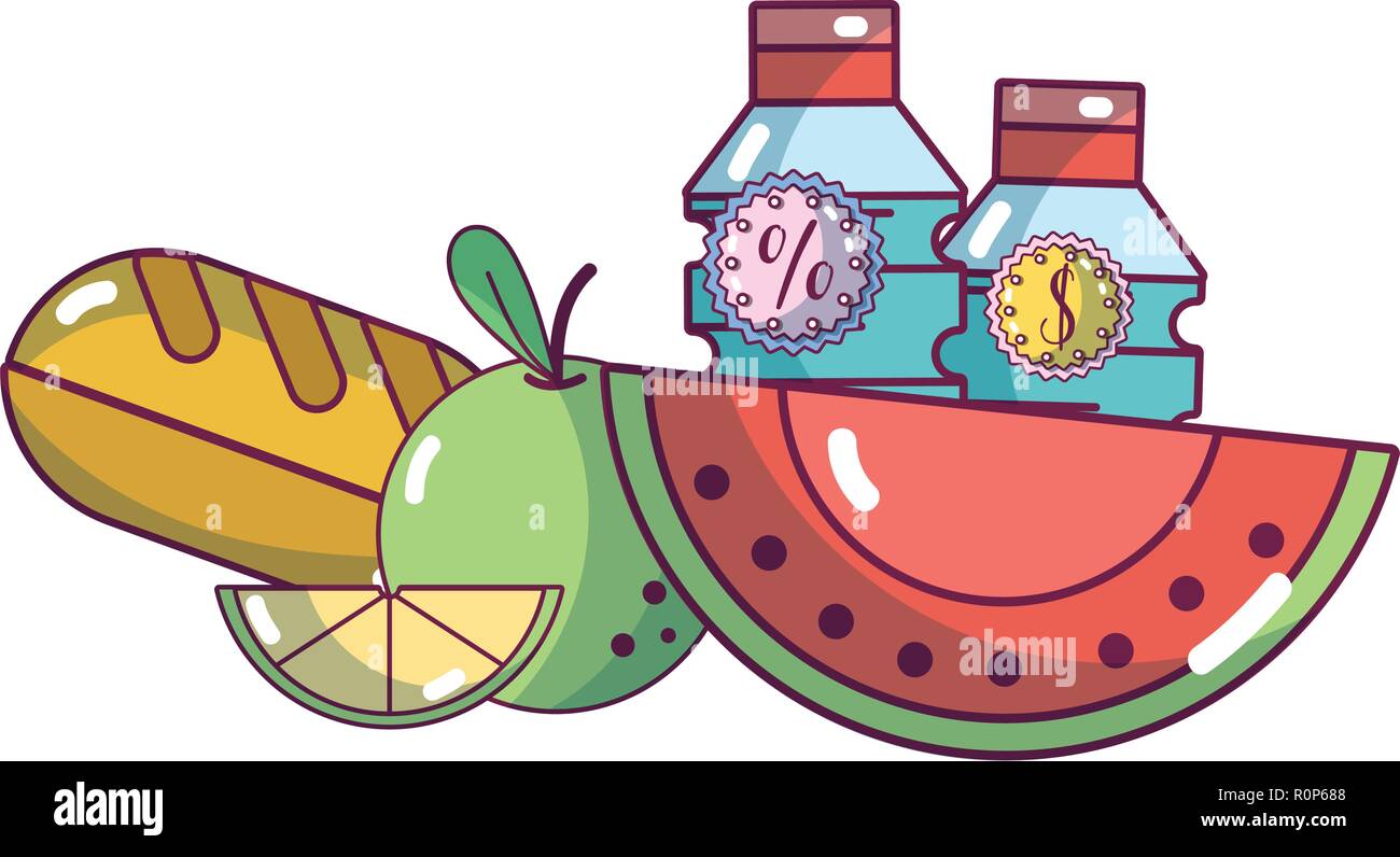 supermarket products cartoon Stock Vector Image & Art - Alamy