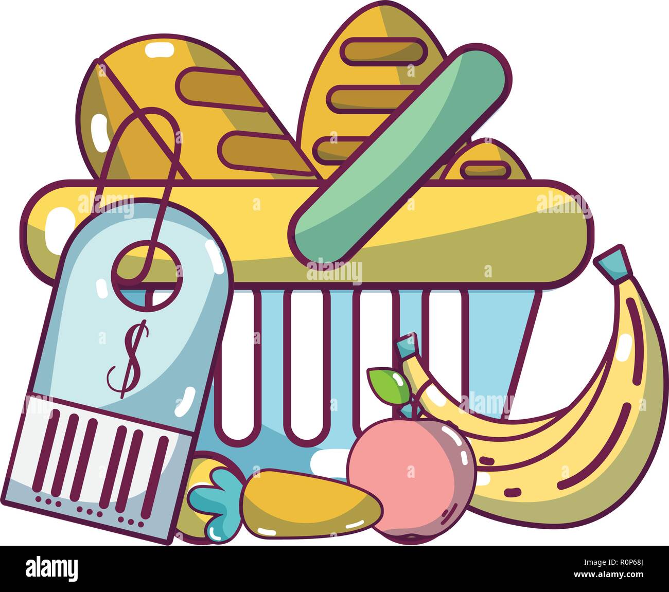 supermarket products cartoon Stock Vector Image & Art - Alamy