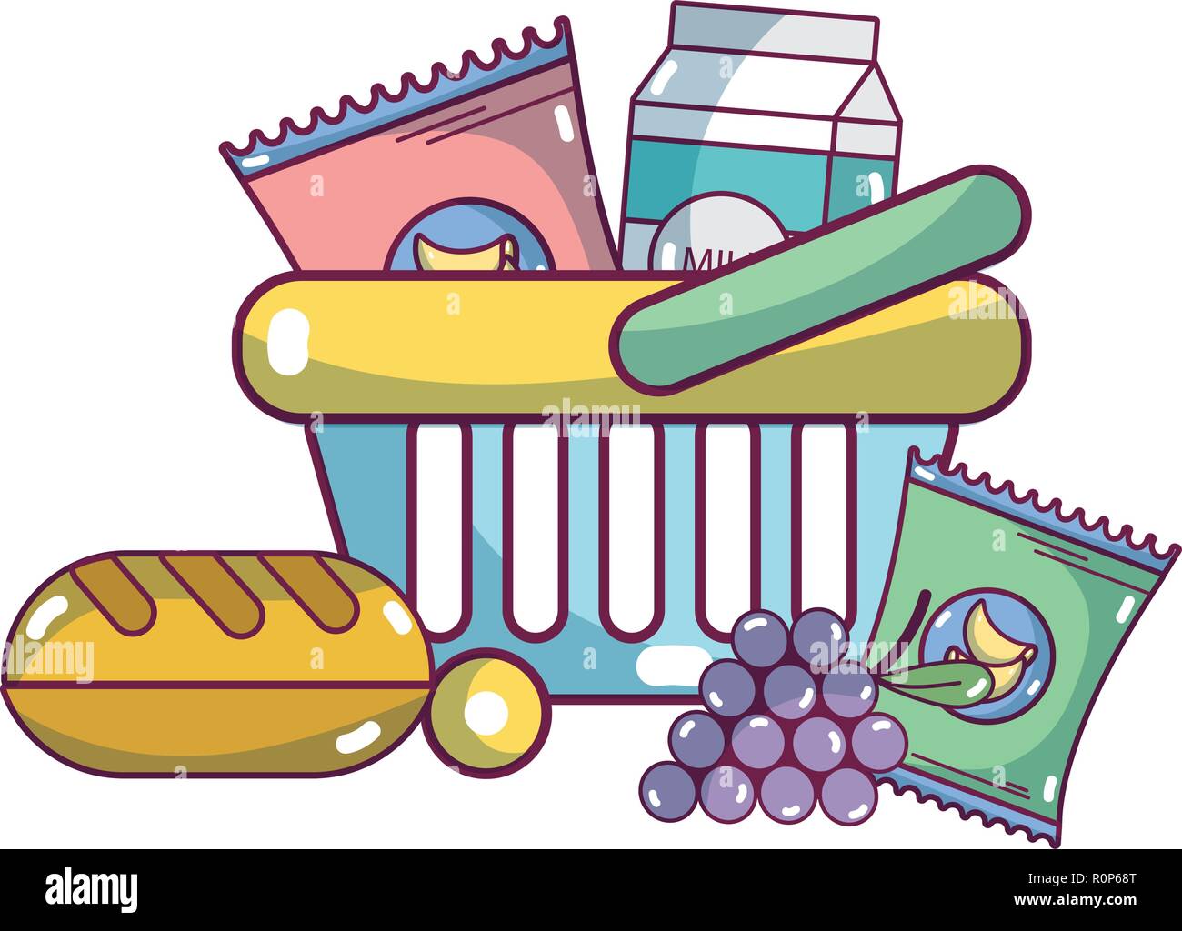 supermarket products cartoon Stock Vector Image & Art - Alamy