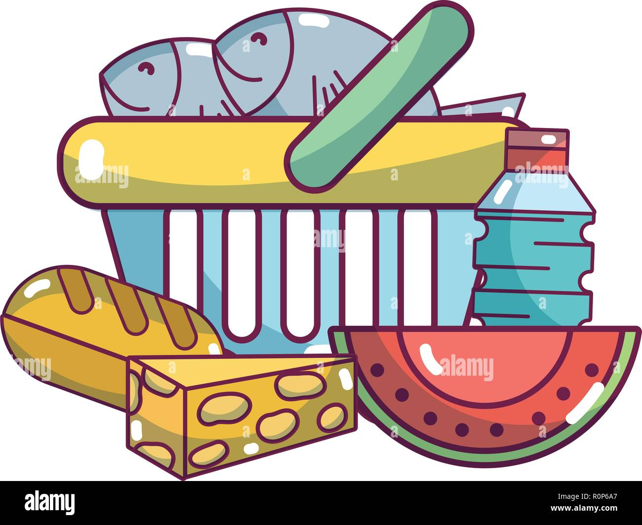 supermarket products cartoon Stock Vector Image & Art - Alamy