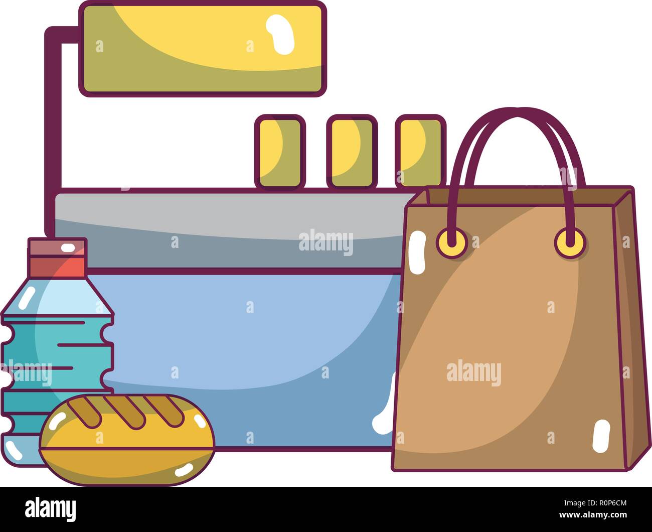 supermarket products cartoon Stock Vector Image & Art - Alamy