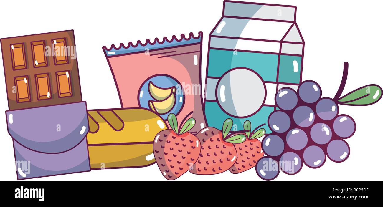 supermarket products cartoon Stock Vector Image & Art - Alamy