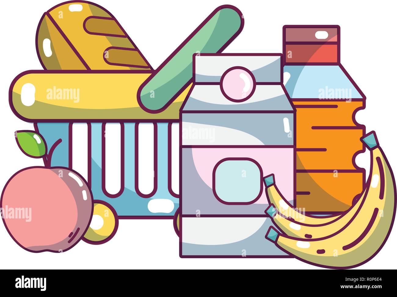 supermarket products cartoon Stock Vector Image & Art - Alamy