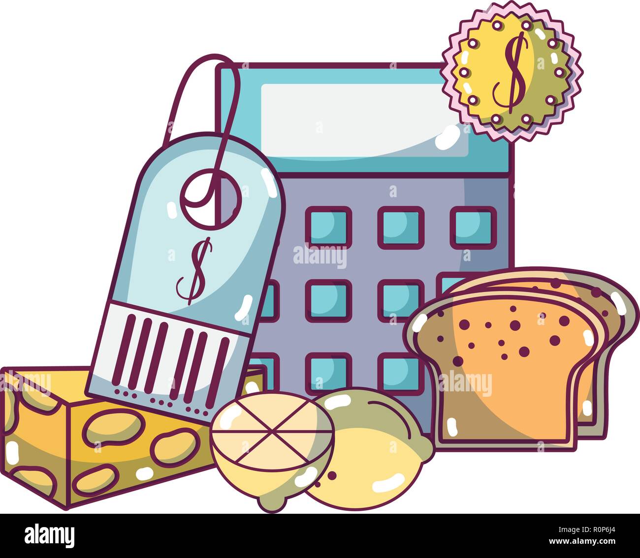 supermarket products cartoon Stock Vector Image & Art - Alamy