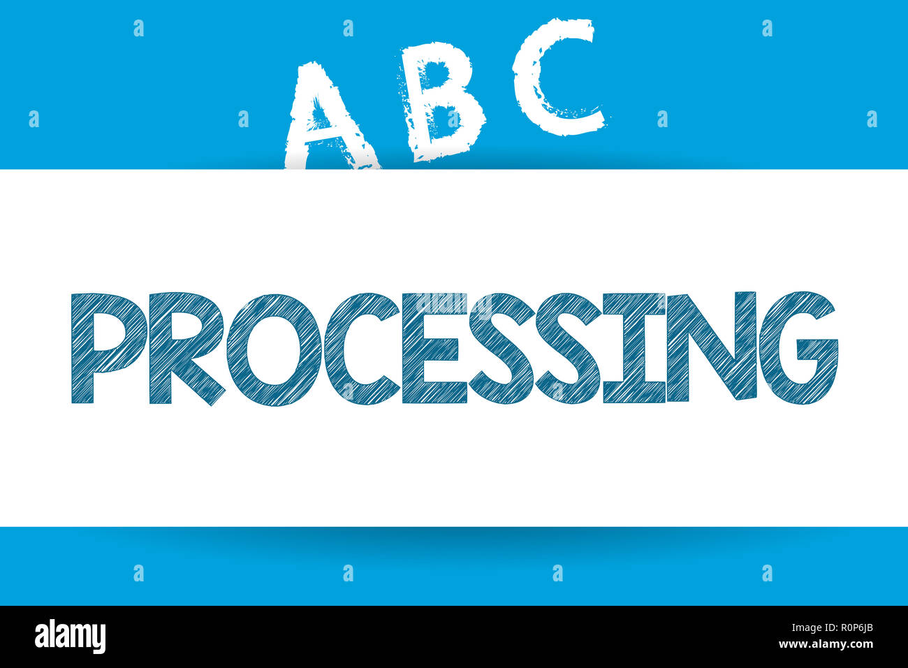 Text sign showing Processing. Conceptual photo Series of mechanical or ...
