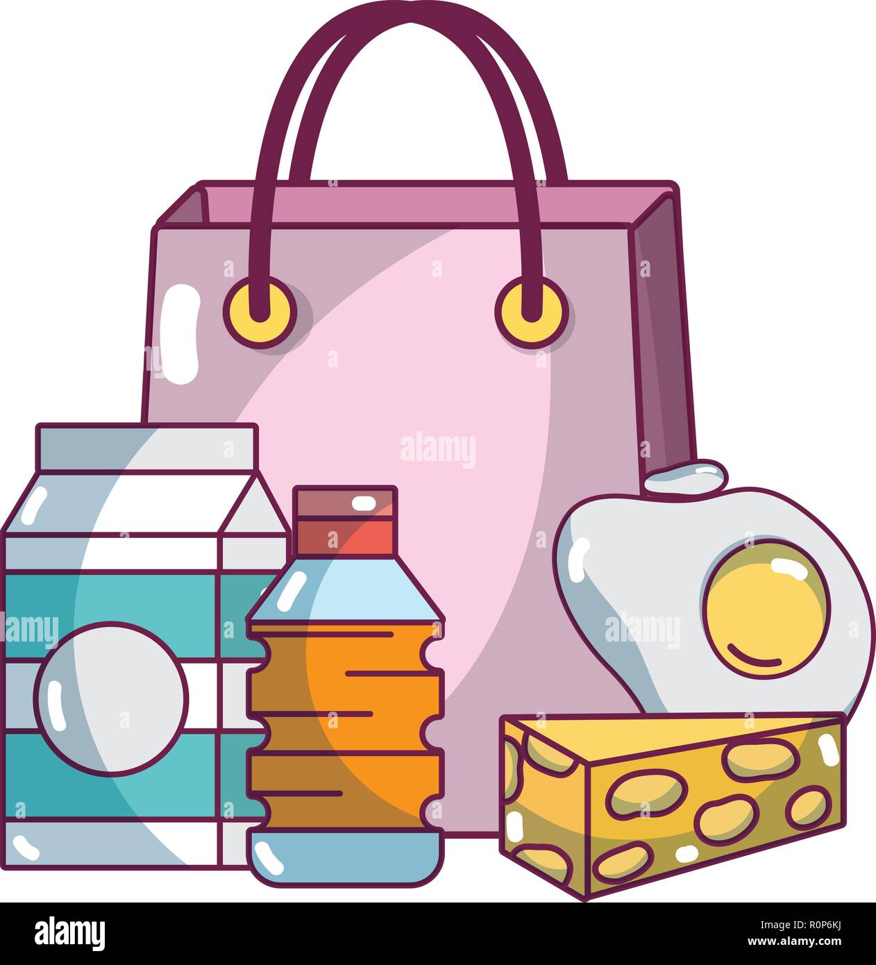 supermarket products cartoon Stock Vector Image & Art - Alamy