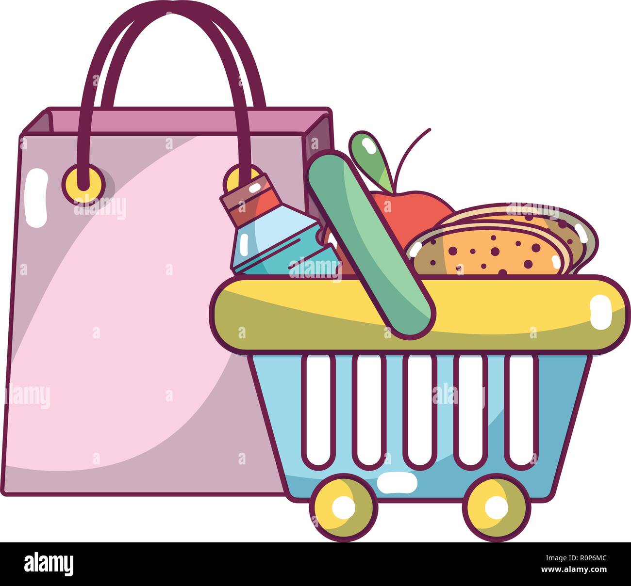 supermarket products cartoon Stock Vector Image & Art - Alamy