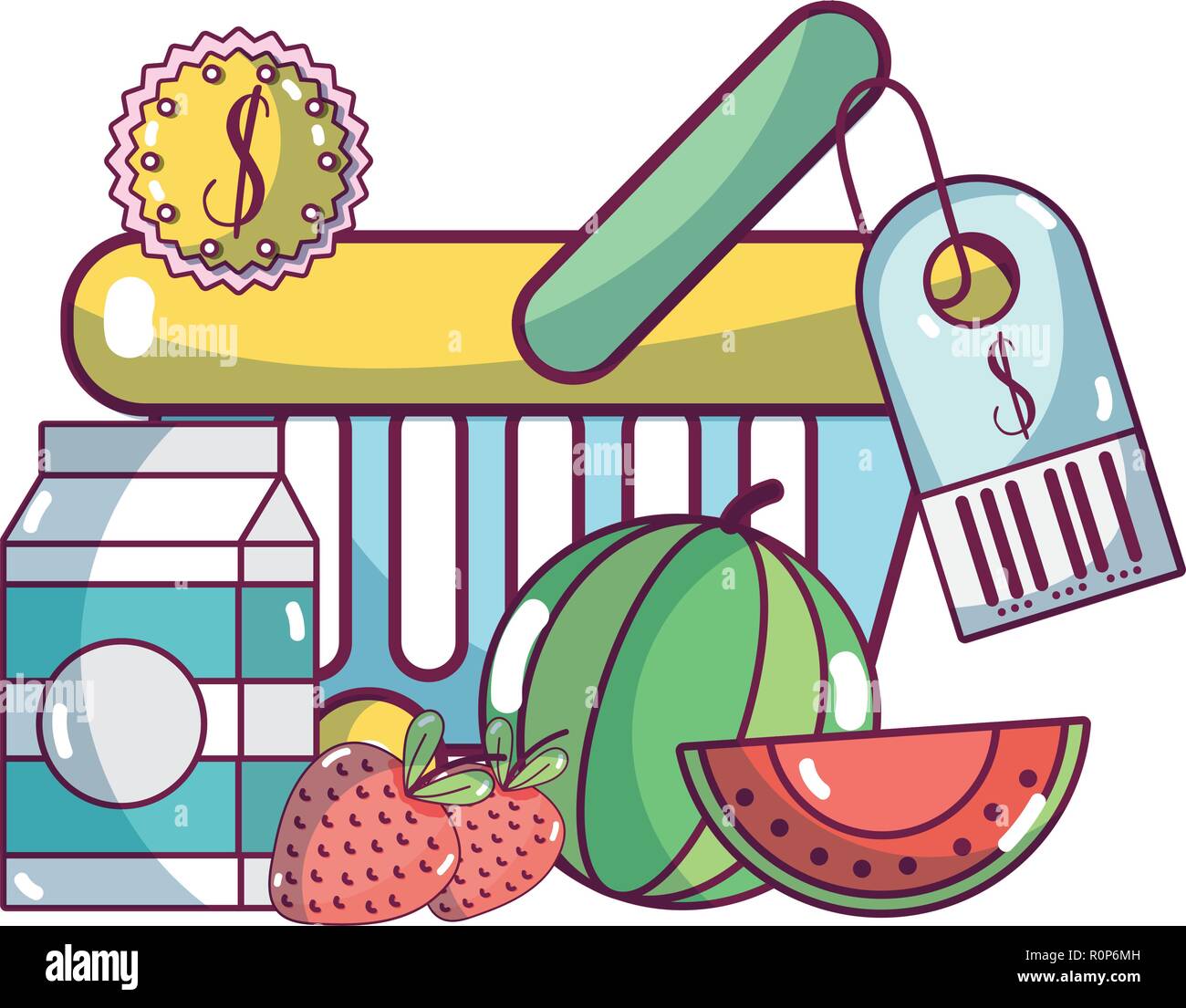 supermarket products cartoon Stock Vector Image & Art - Alamy