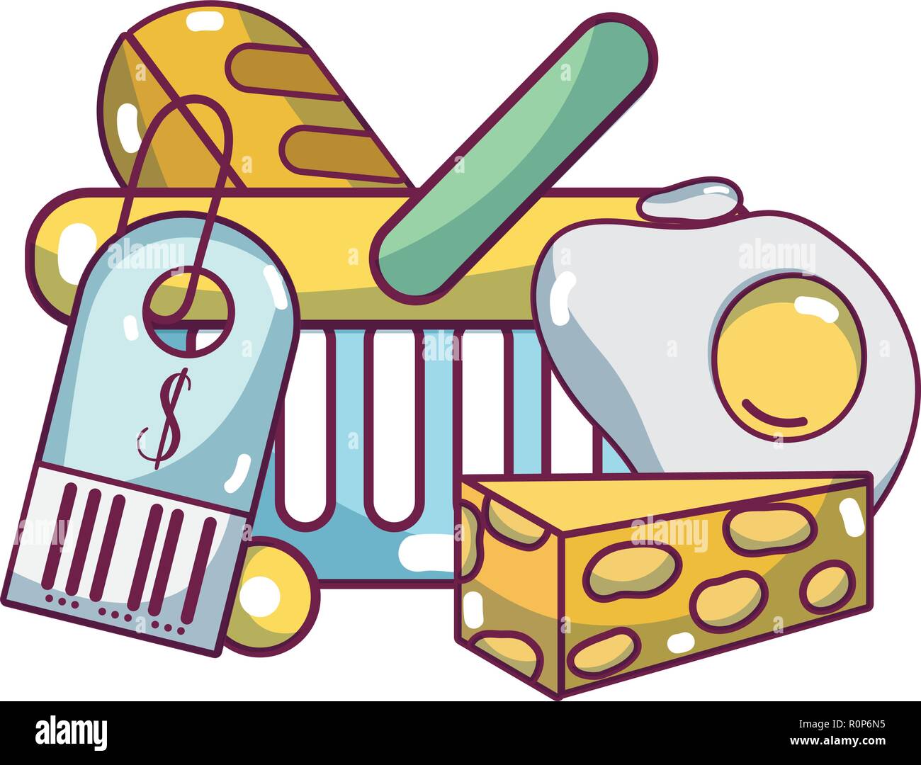 supermarket products cartoon Stock Vector Image & Art - Alamy