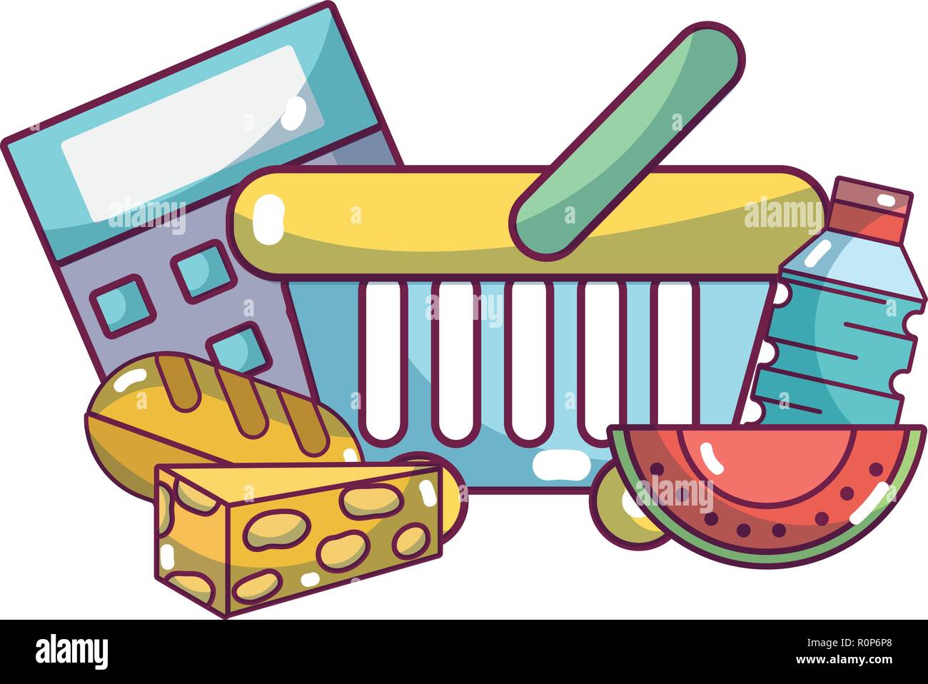 supermarket grocery products cartoon Stock Vector Image & Art - Alamy