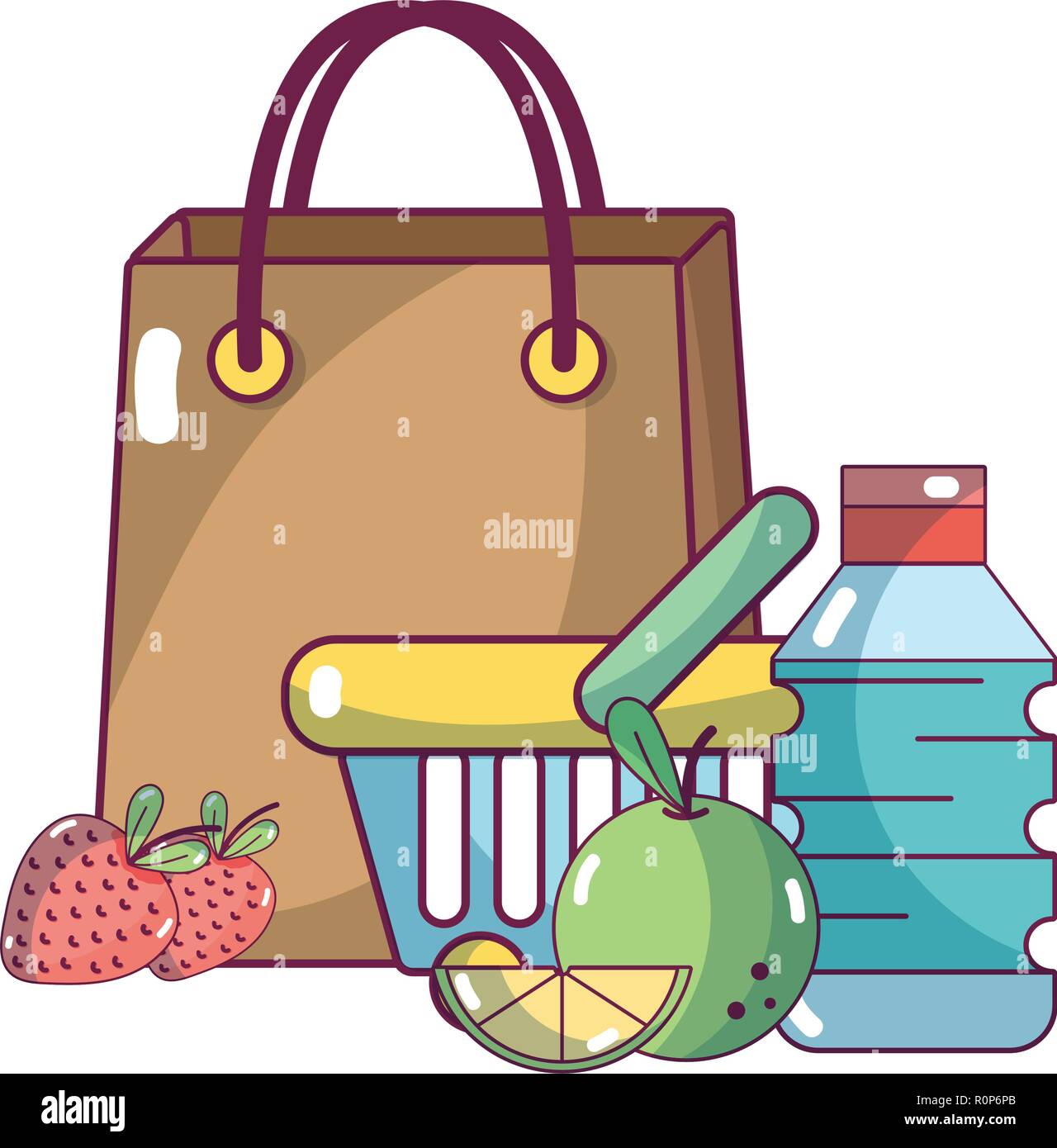supermarket grocery products cartoon Stock Vector Image & Art - Alamy