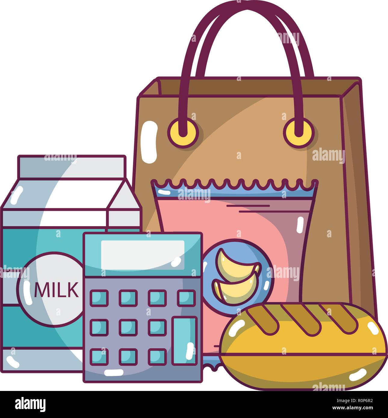 supermarket grocery products cartoon Stock Vector Image & Art - Alamy