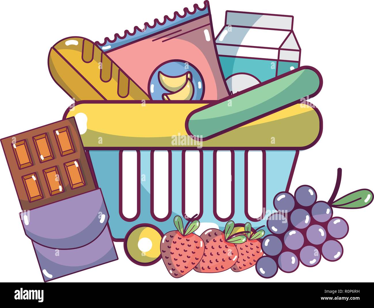 supermarket grocery products cartoon Stock Vector Image & Art - Alamy